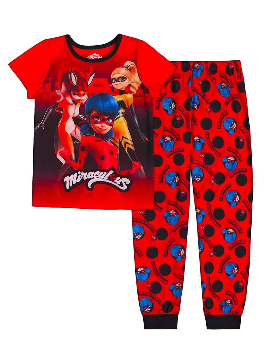 Miraculous Ladybug Girls' Pajama, 2 Piece Sleepwear Set – Premium ...